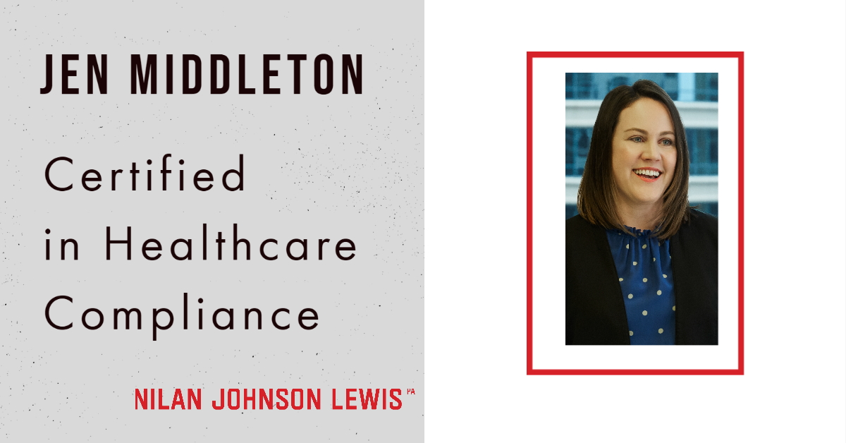 Jen Middleton Earns Certification in Healthcare Compliance - Nilan ...